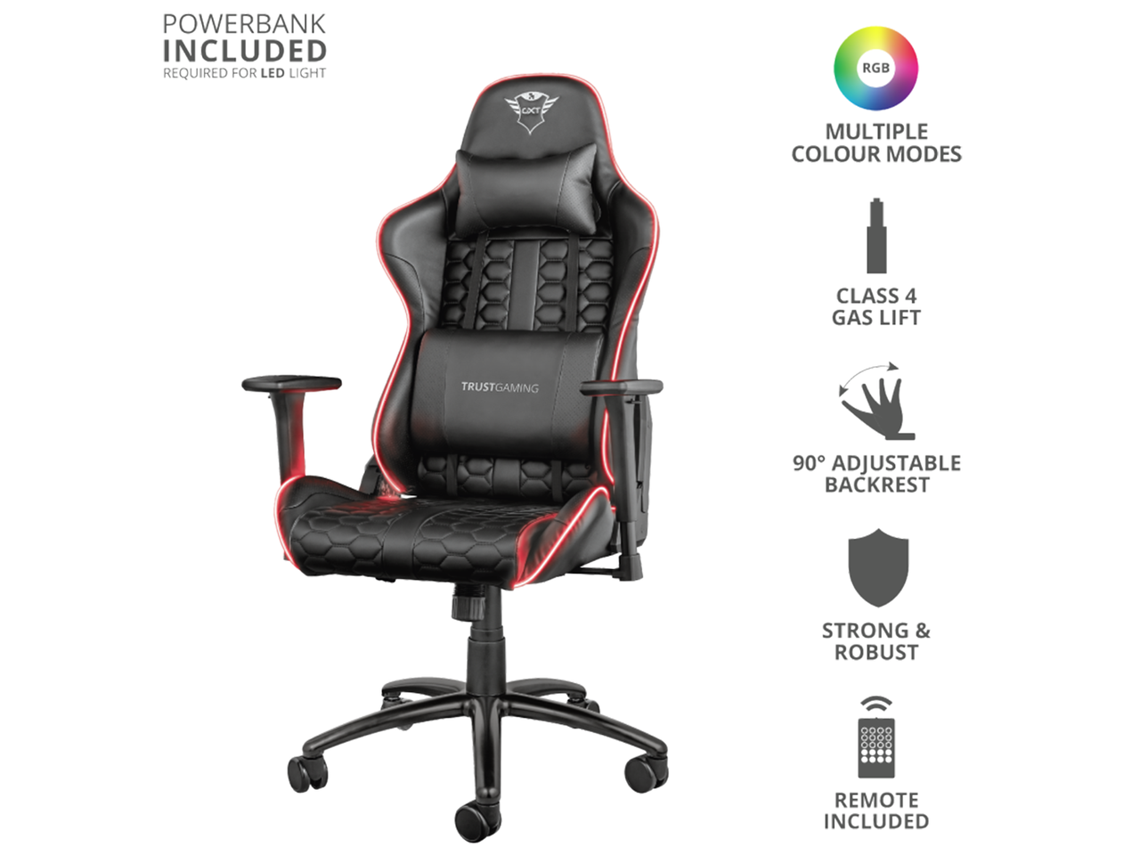 TRUST GXT 717 Rayza RGB Led Chair | Desktop.bg - Мощни PC Гейминг ...